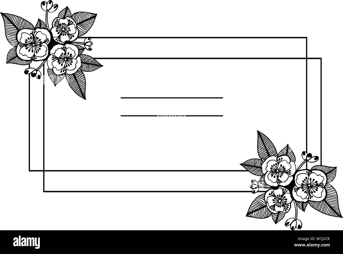 Vector illustration various beauty of flower frame for card hand drawn ...