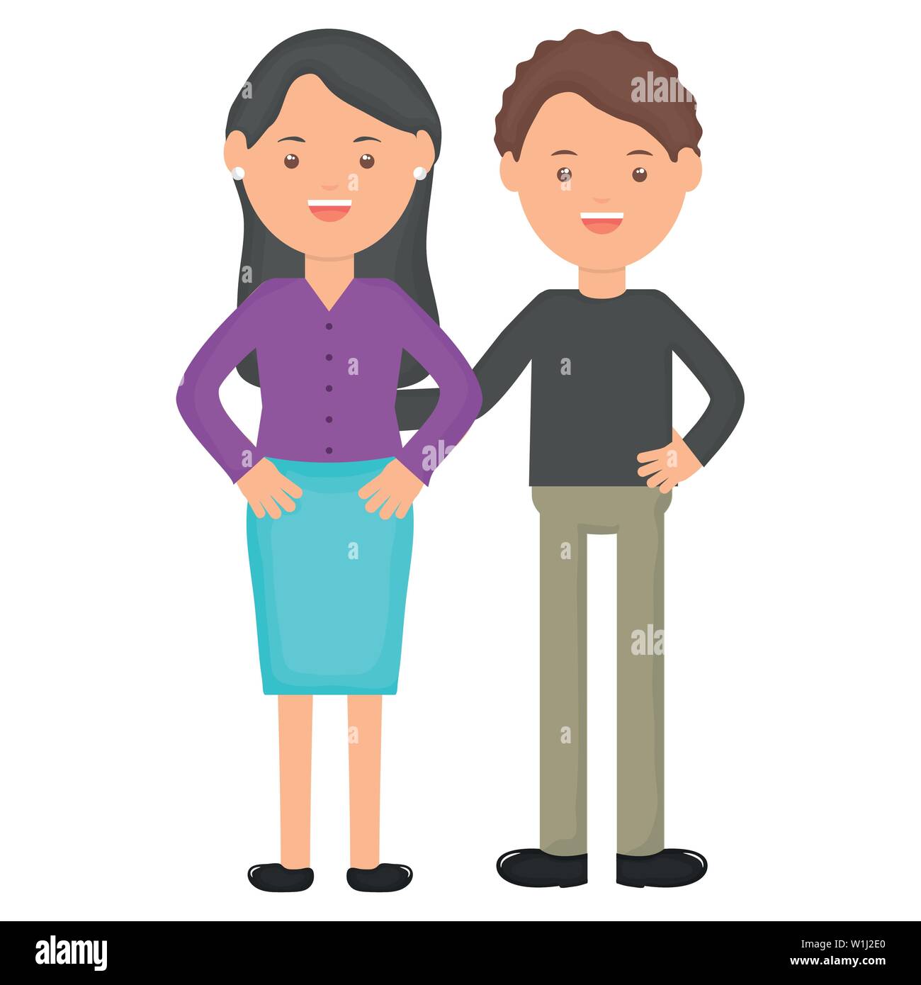 young teachers couple education characters vector illustration design ...