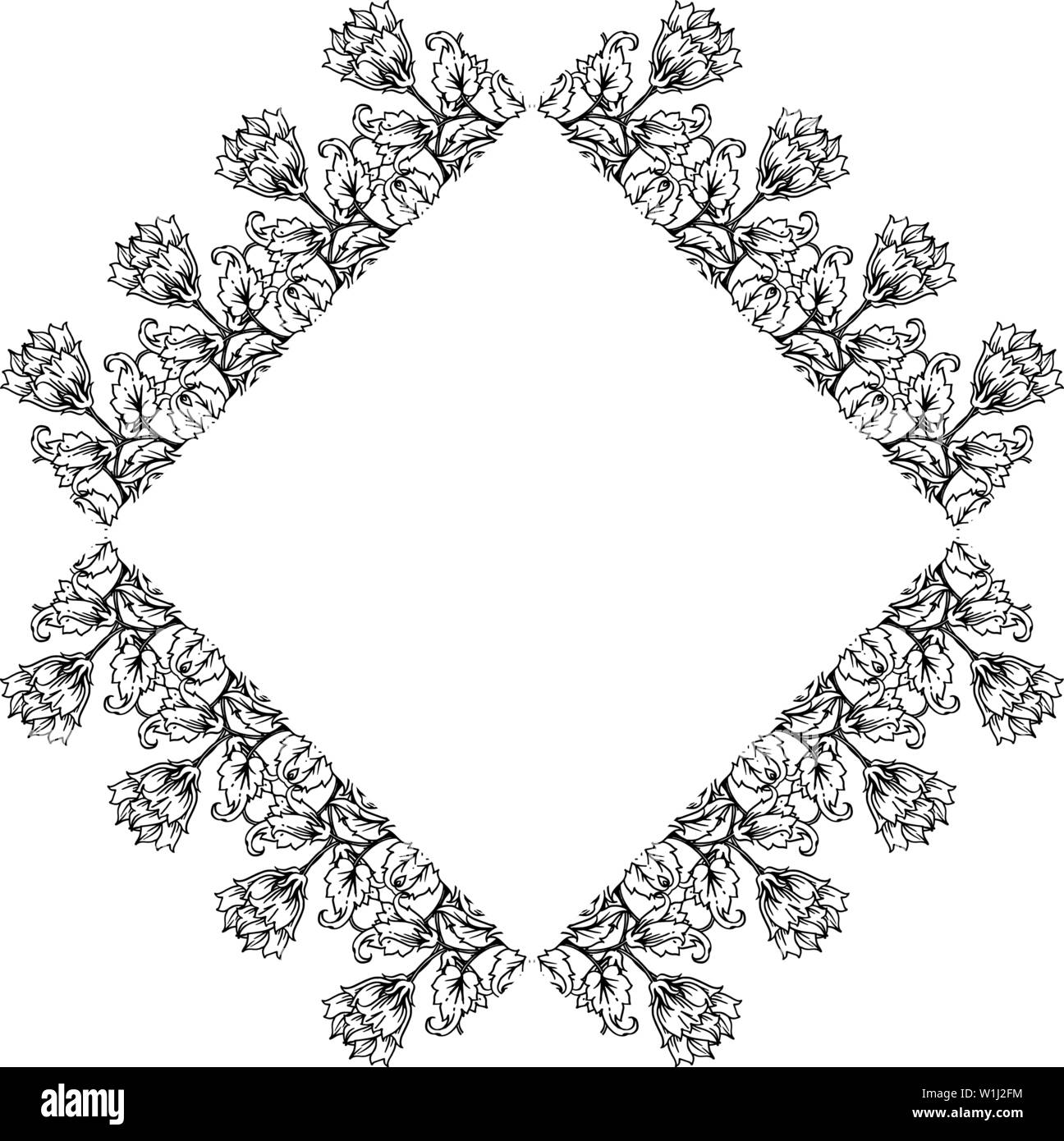 Vector illustration various beauty of flower frame for card hand drawn ...