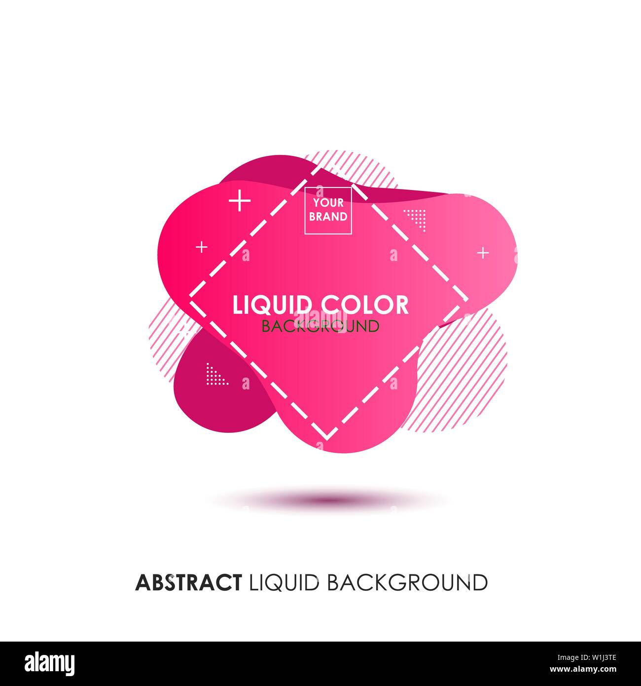 Abstract Liquid Pink Color Banner with line Frame and Brand Placing ...