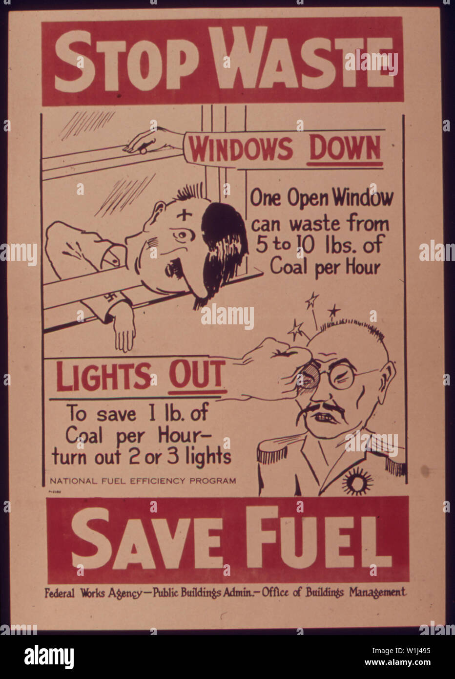 STOP WASTE... SAVE FUEL Stock Photo - Alamy