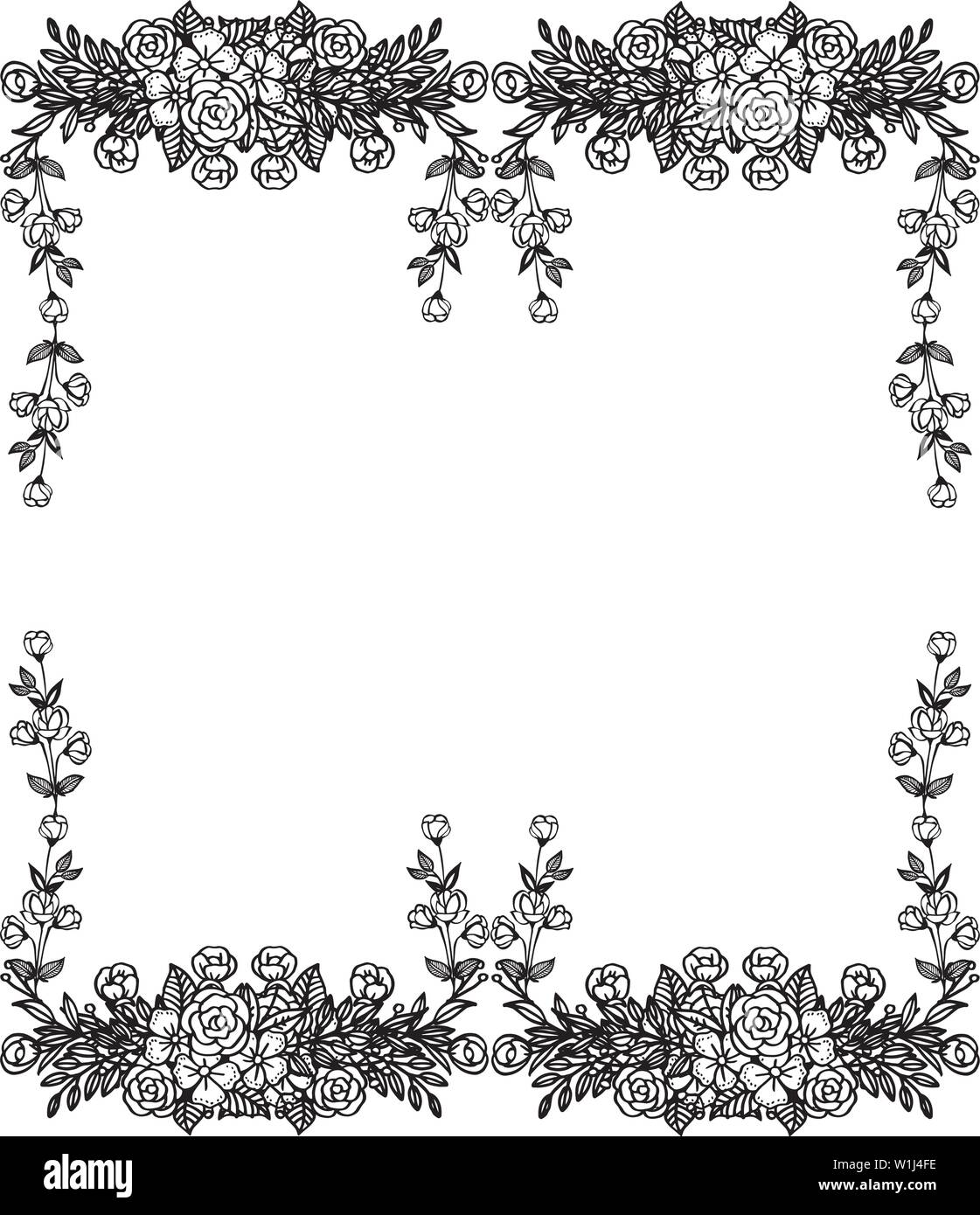 Vector illustration various texture of flower frame for style of card ...