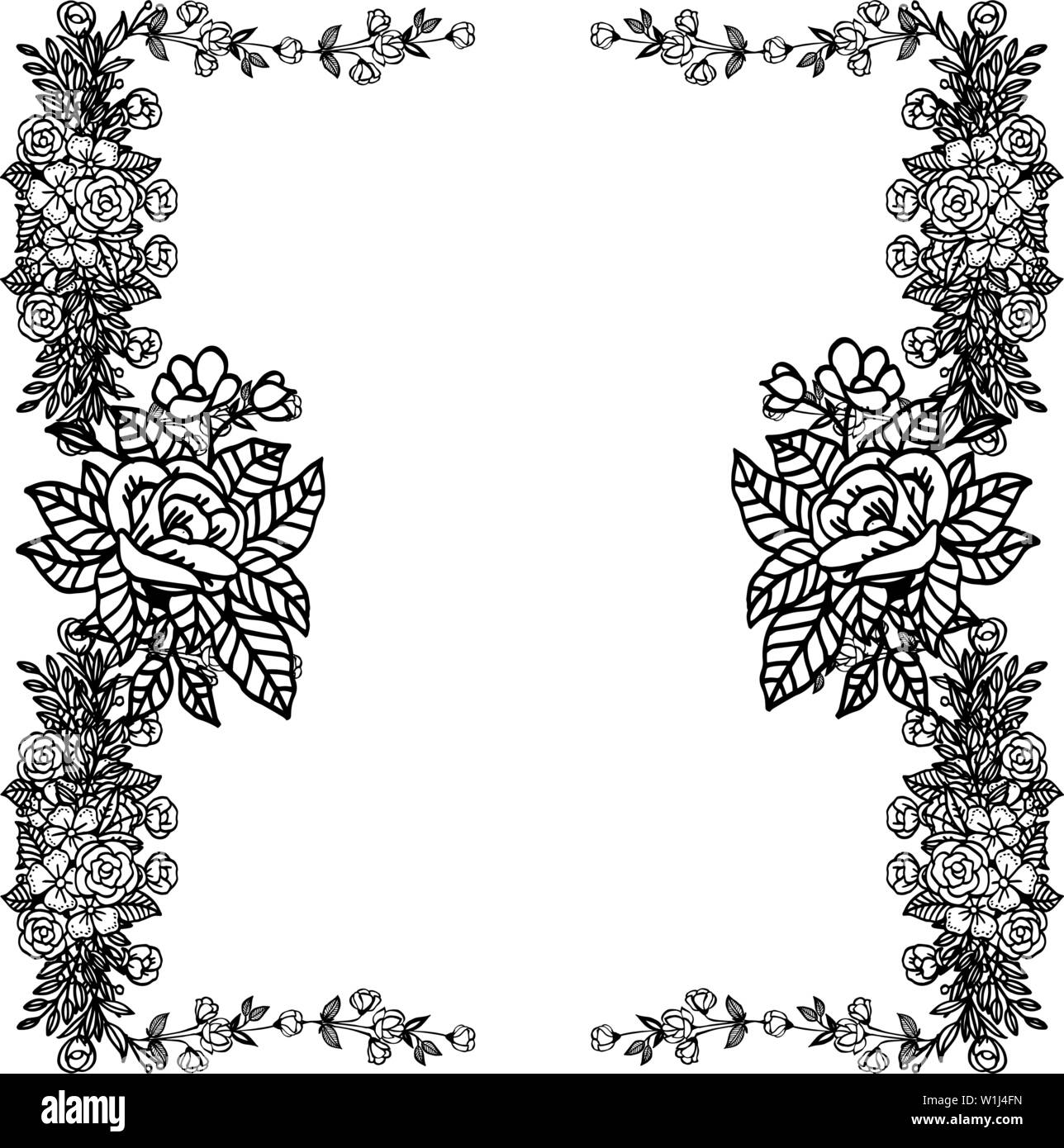 Vector illustration artwork wreath frame for invitation card hand drawn ...
