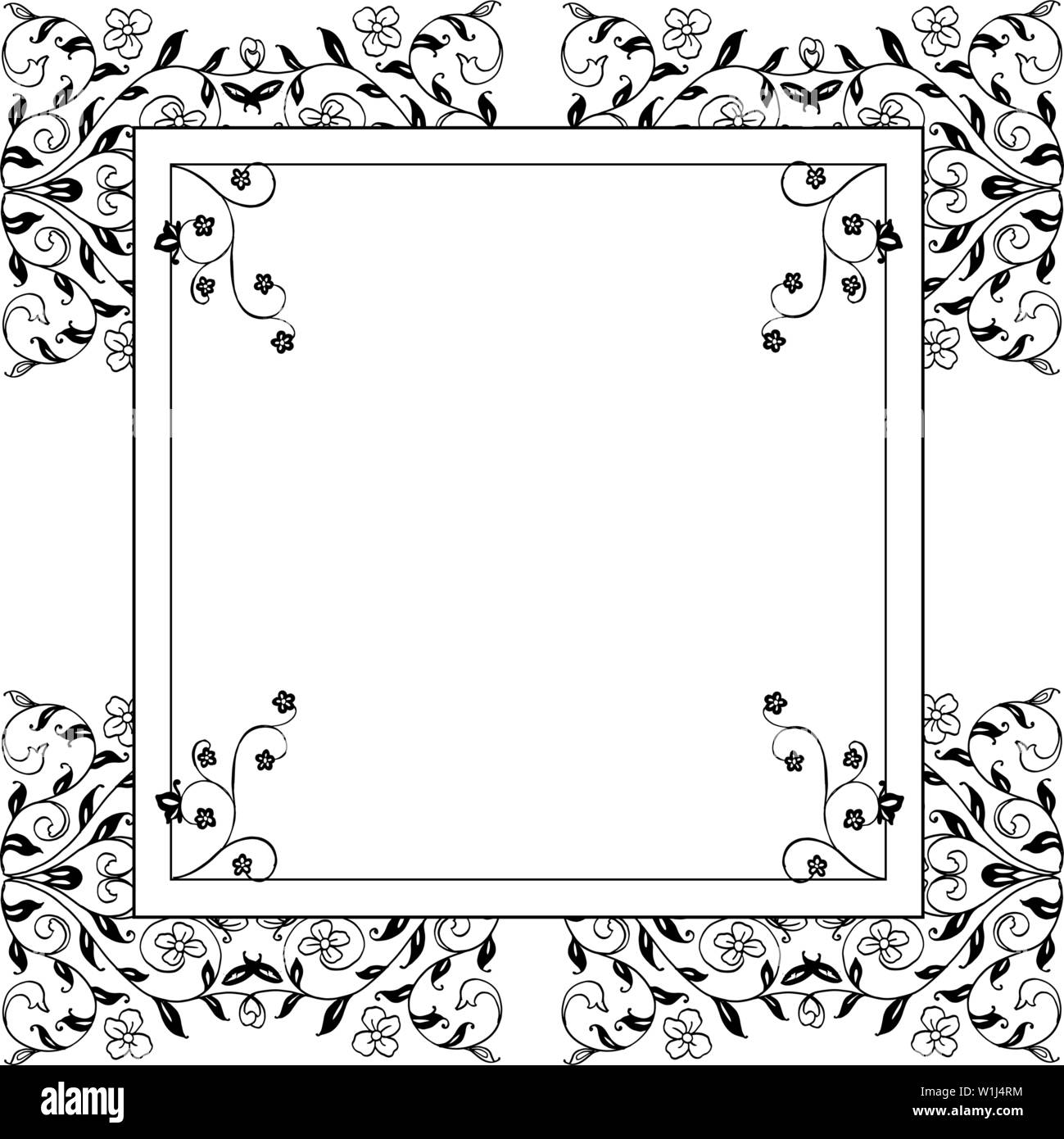 Vector illustration artwork wreath frame for invitation card hand drawn ...