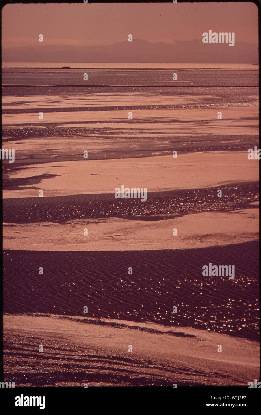 SUNSET ON THE LESLIE SALT PONDS Stock Photo - Alamy