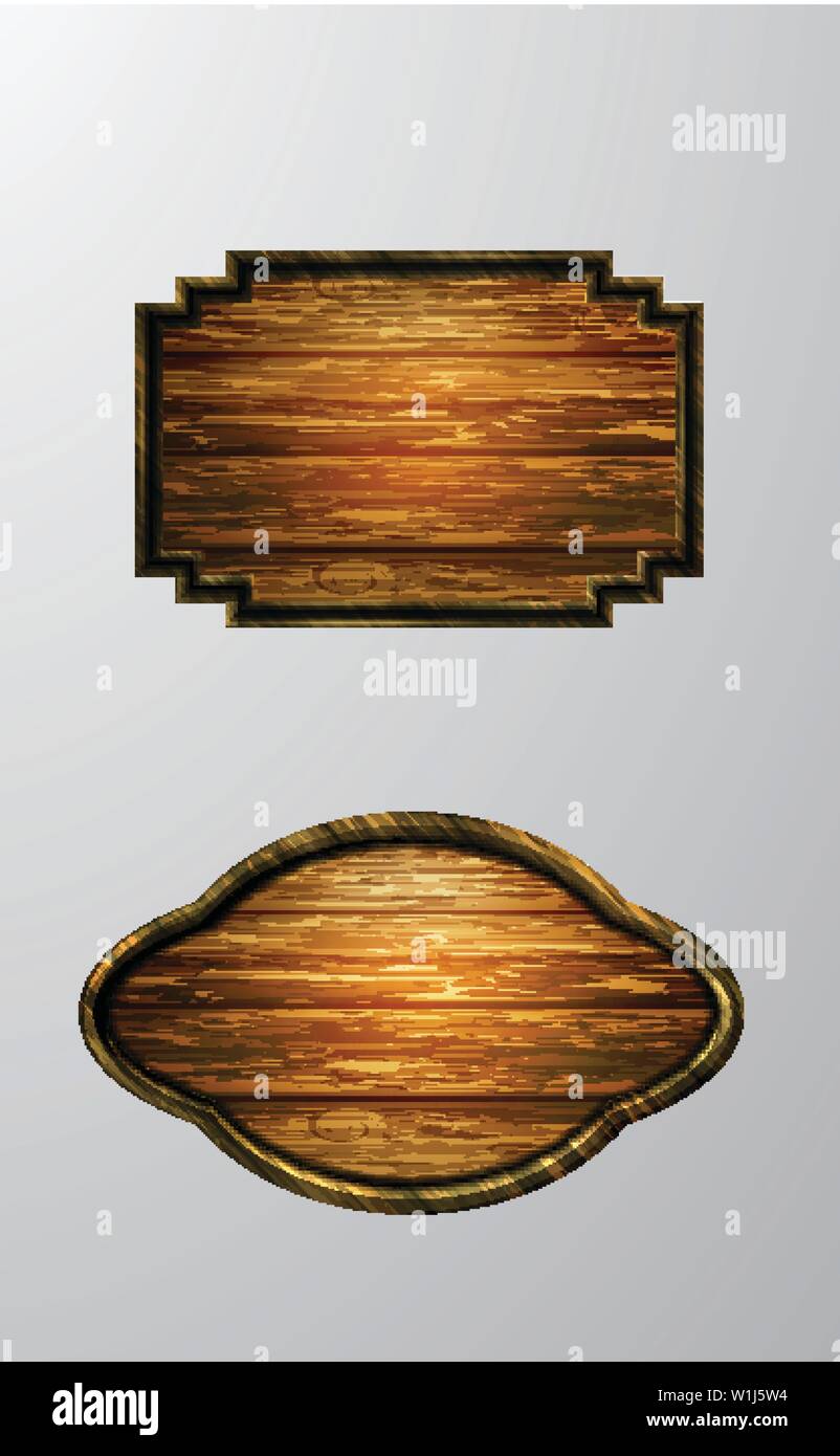 Vector realistic illustration of wooden signboard Stock Vector Image ...