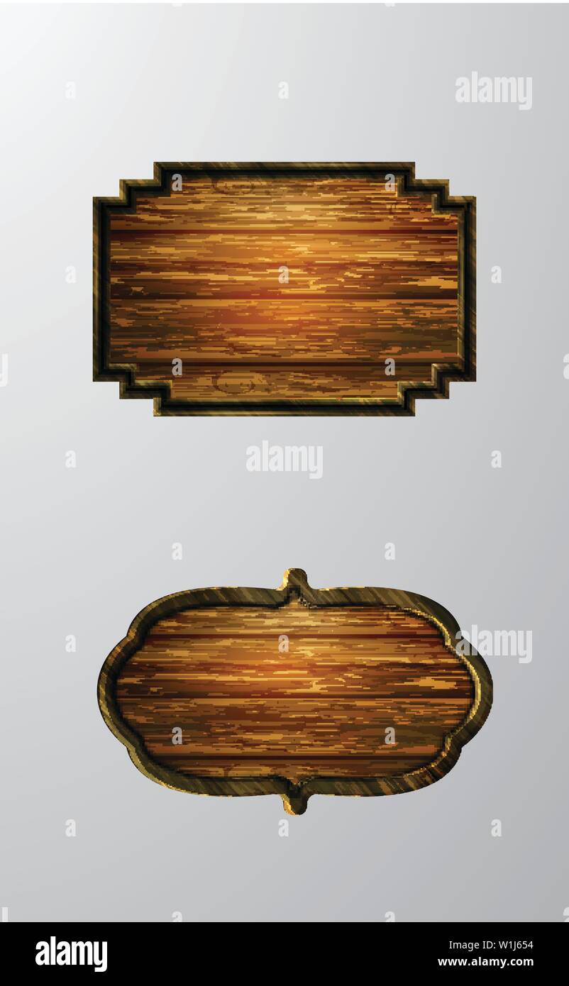 Vector realistic illustration of wooden signboard Stock Vector Image ...