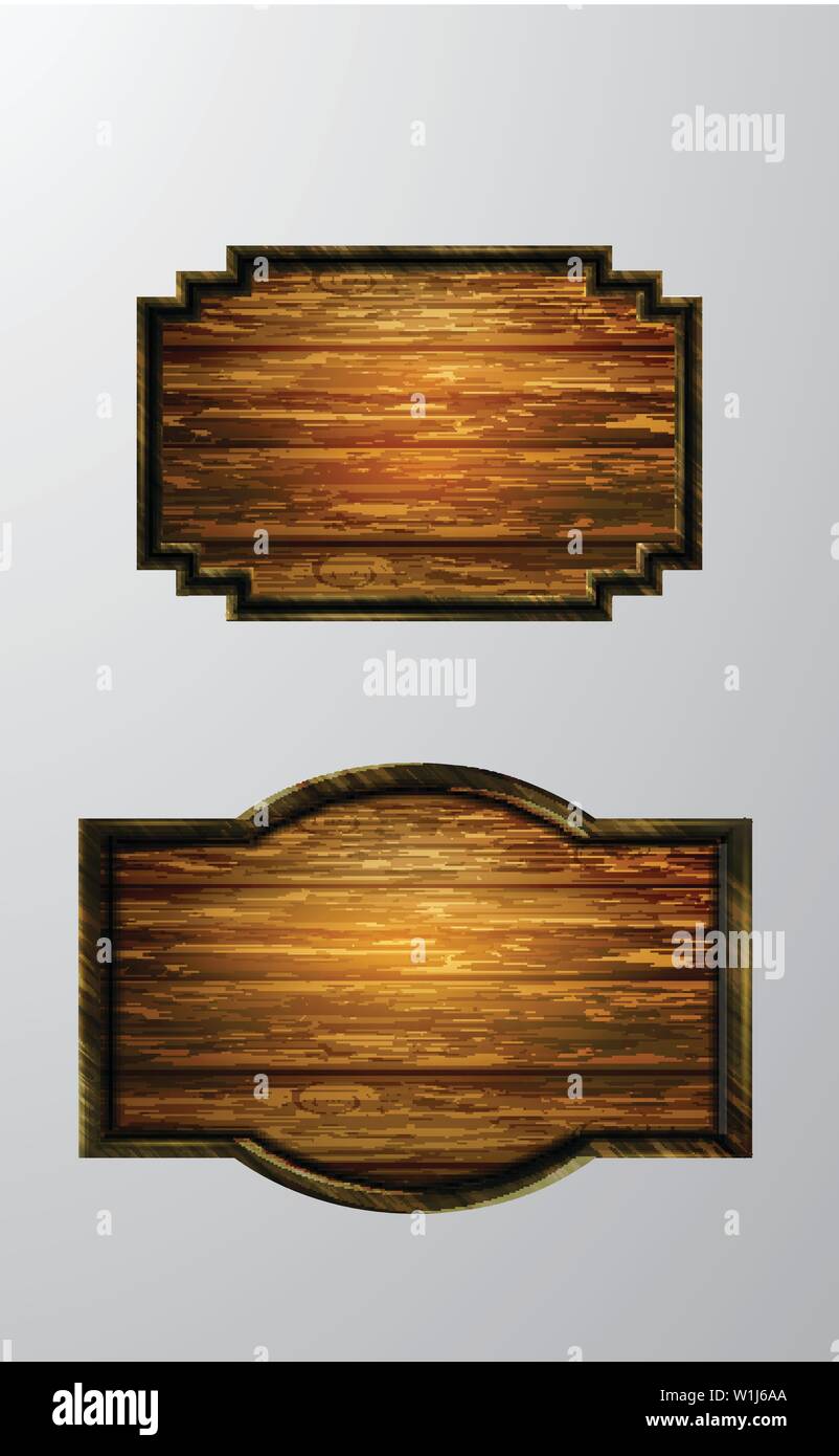 Vector realistic illustration of wooden signboard Stock Vector Image ...