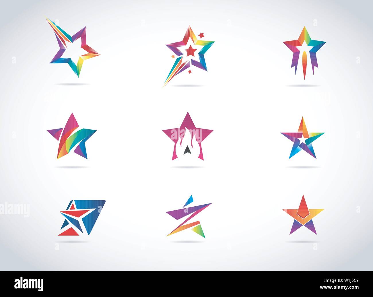 Colorful Various Star Logo Design Collection Stock Vector Image & Art ...