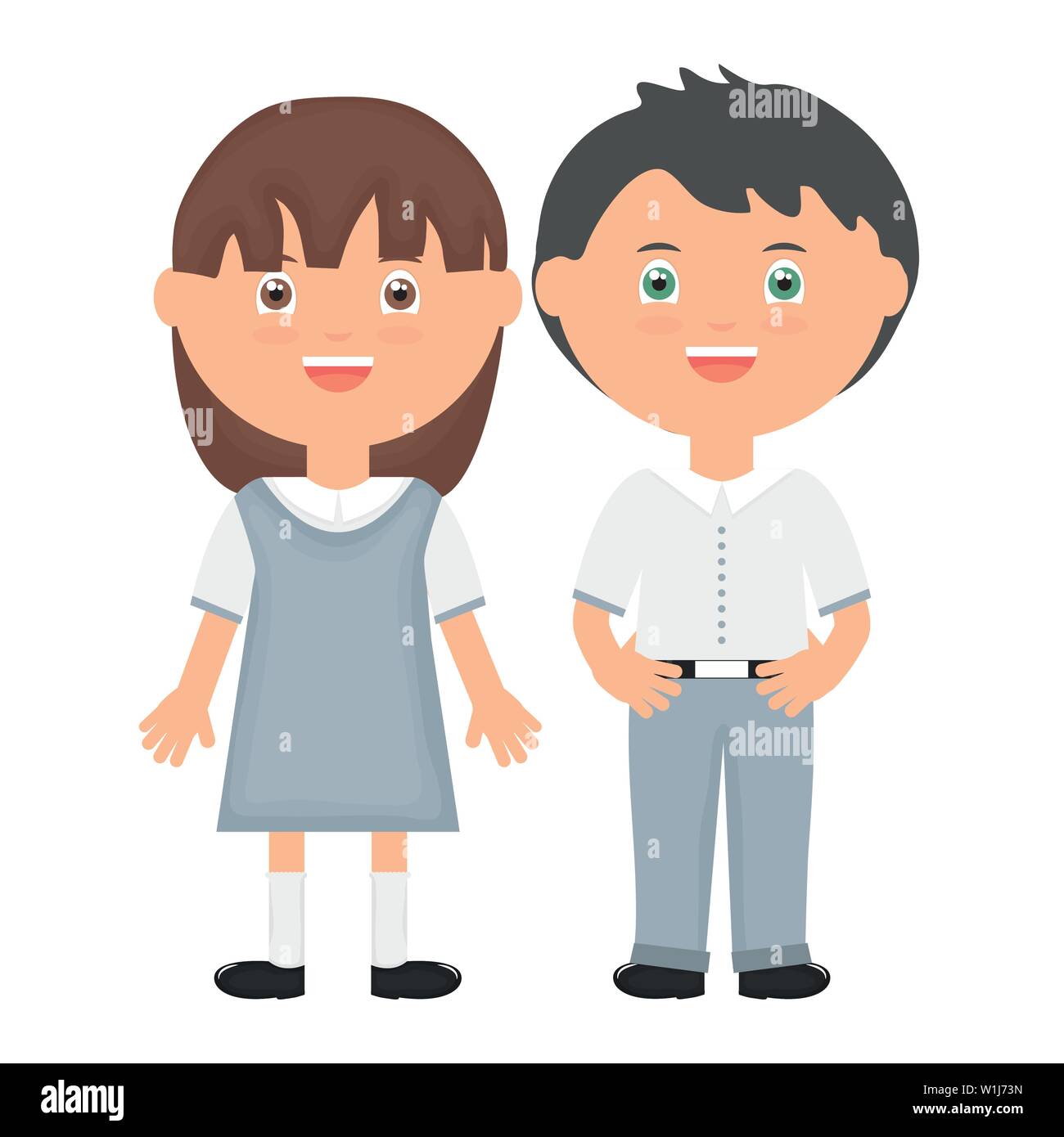 cute little students group characters vector illustration design Stock ...