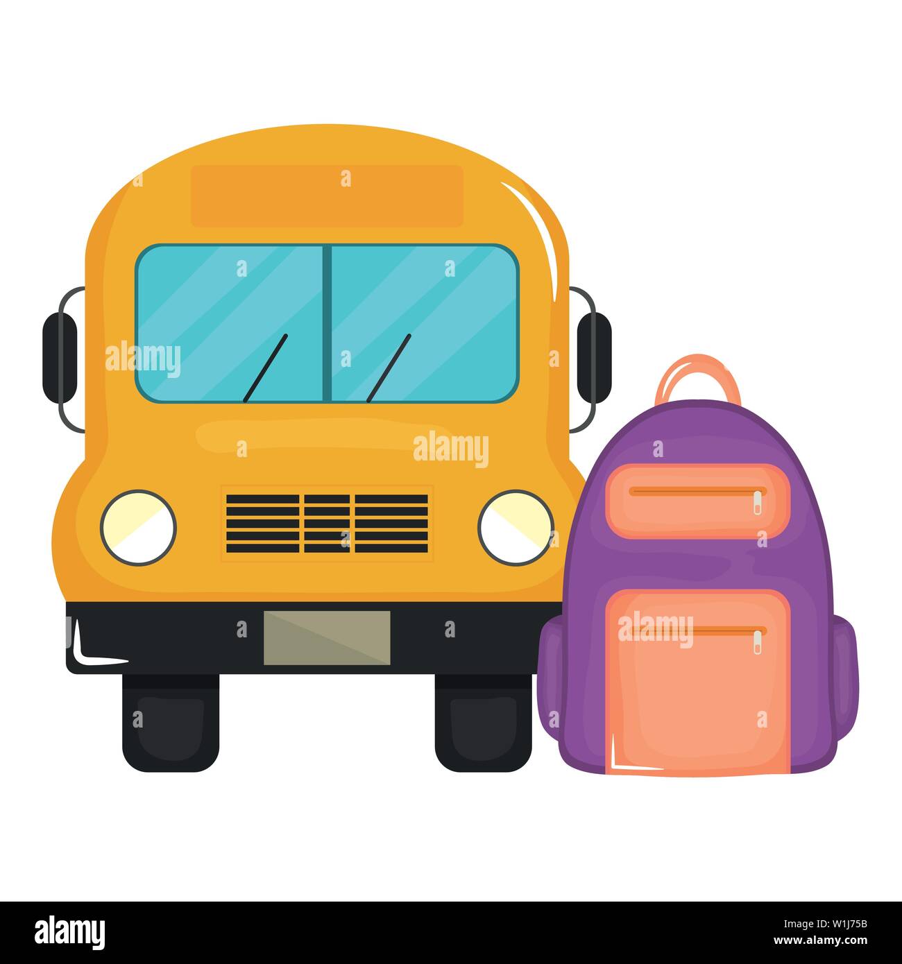 bus school vehicle transport icon vector illustration design Stock ...