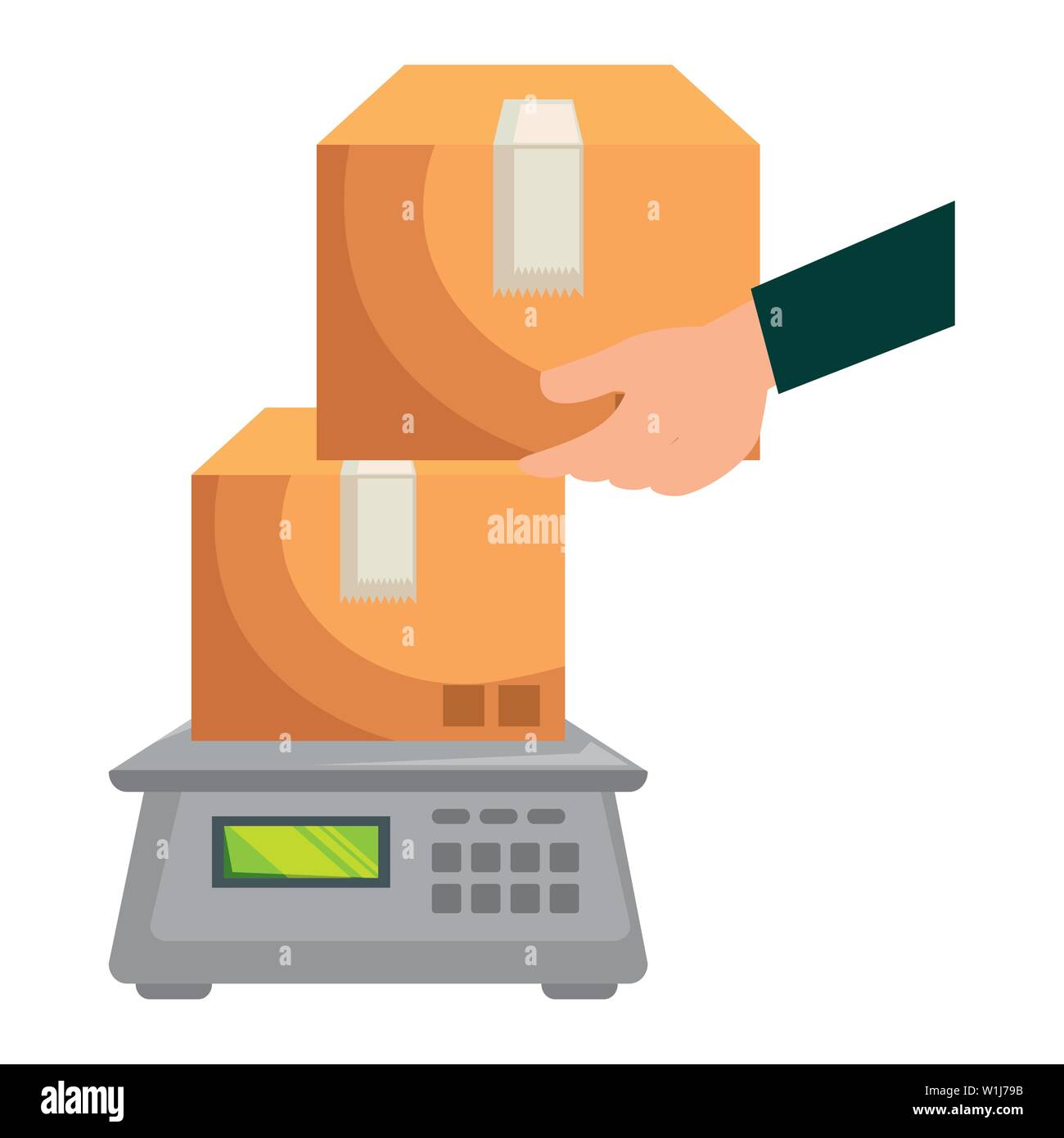 hands lifting boxes in balance measure weight Stock Vector Image & Art ...