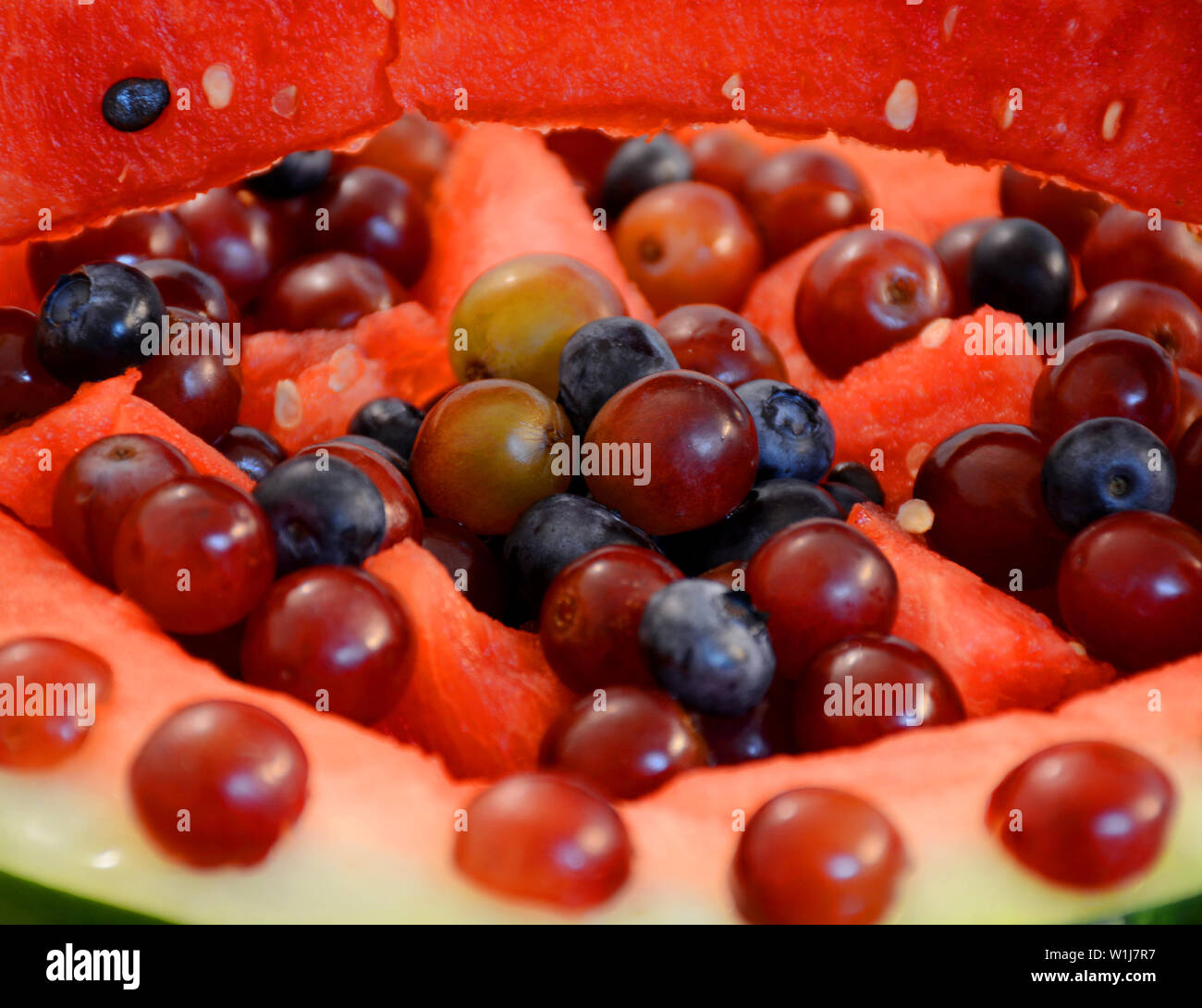 Beautiful Watermelon Fruits Salad With radiant Colors Stock Photo - Alamy