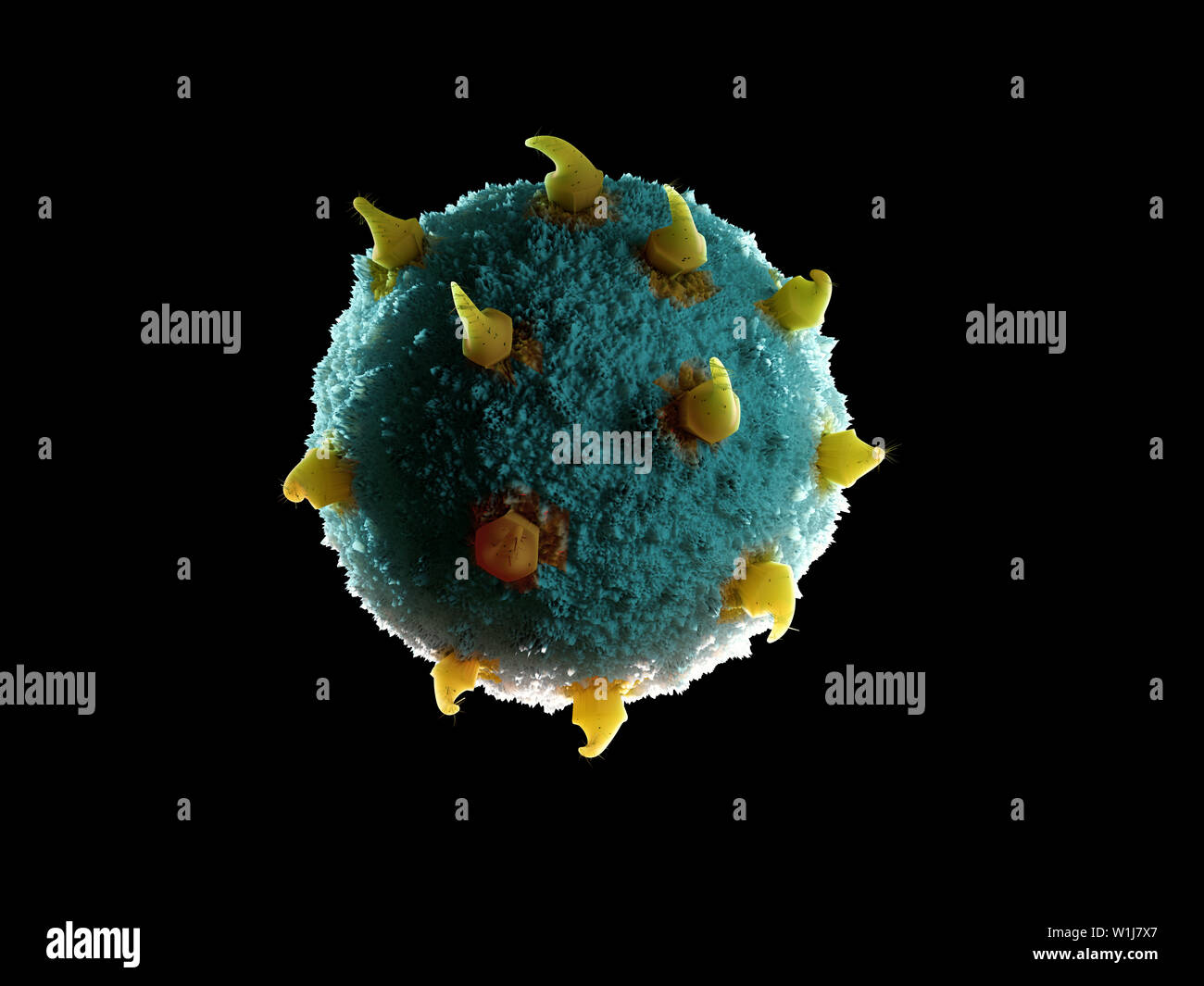 3d rendered Virus in Blood Stream in color background Stock Photo - Alamy