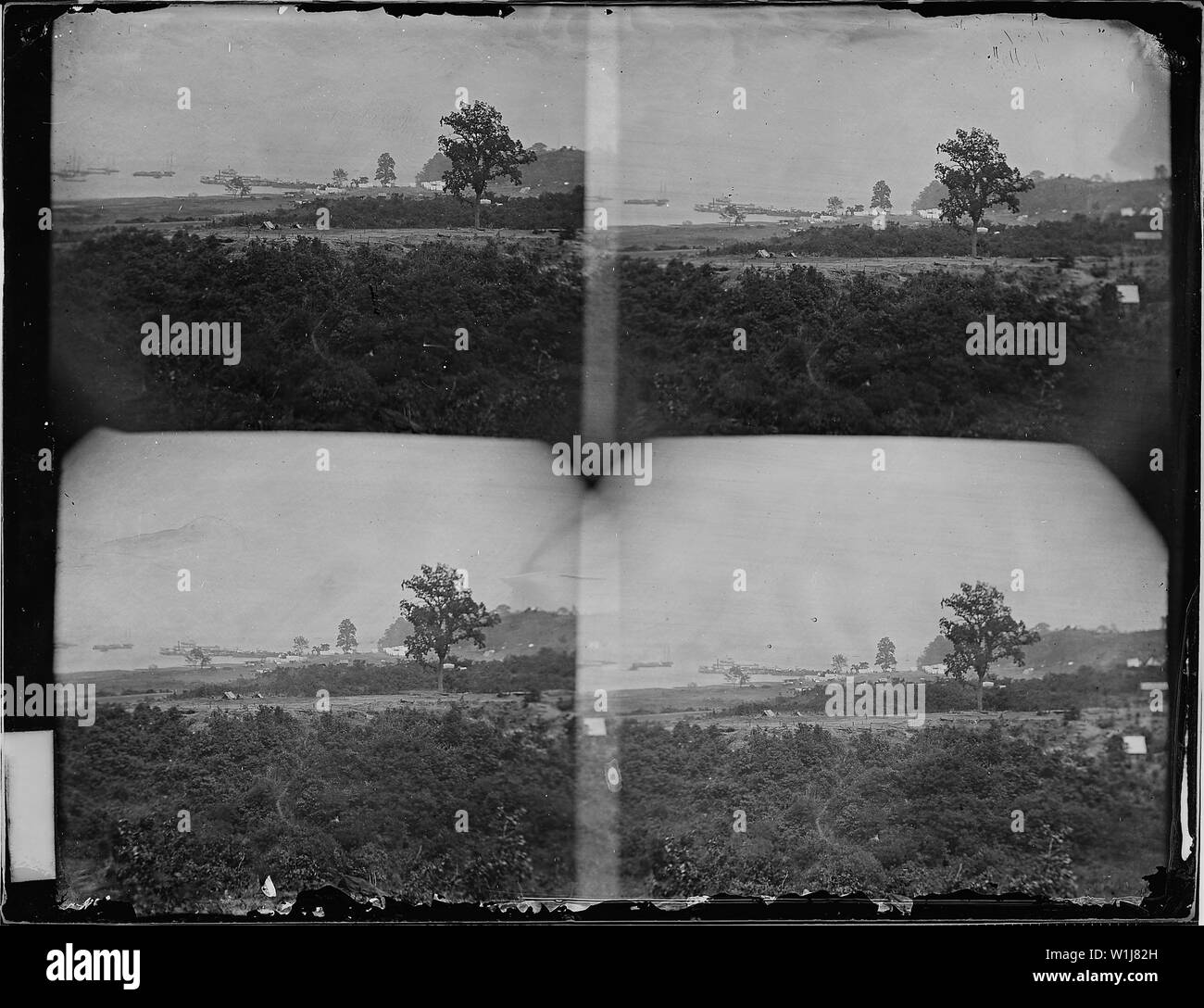 Scene on River. Landing at City Point Stock Photo - Alamy