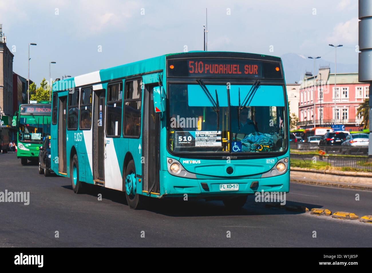 Bus stop in santiago hi-res stock photography and images - Alamy