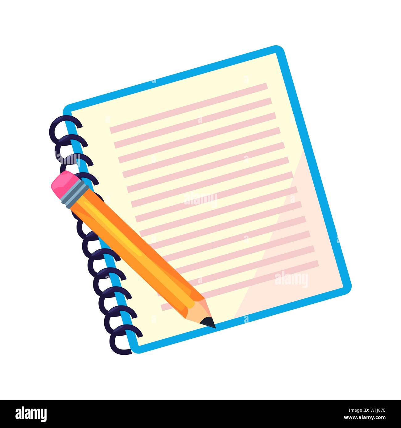 spiral notebook pencil back to school vector illustration Stock Vector ...