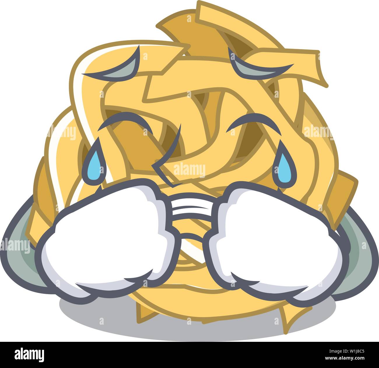 Crying fettuccine is cooked in character pan Stock Vector Image & Art ...