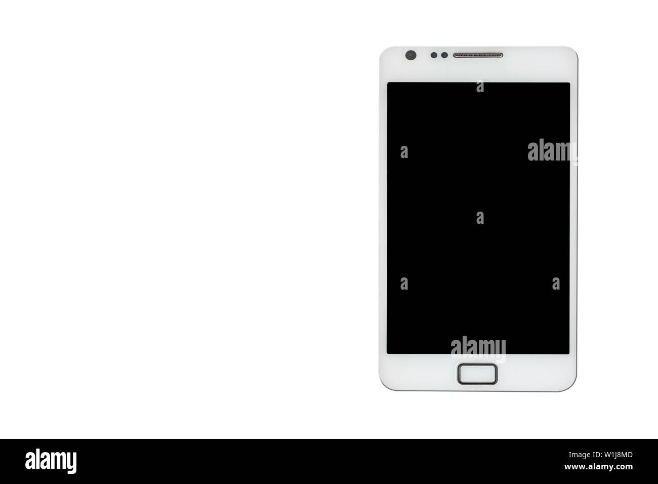 White mobile phone isolate Stock Photo - Alamy