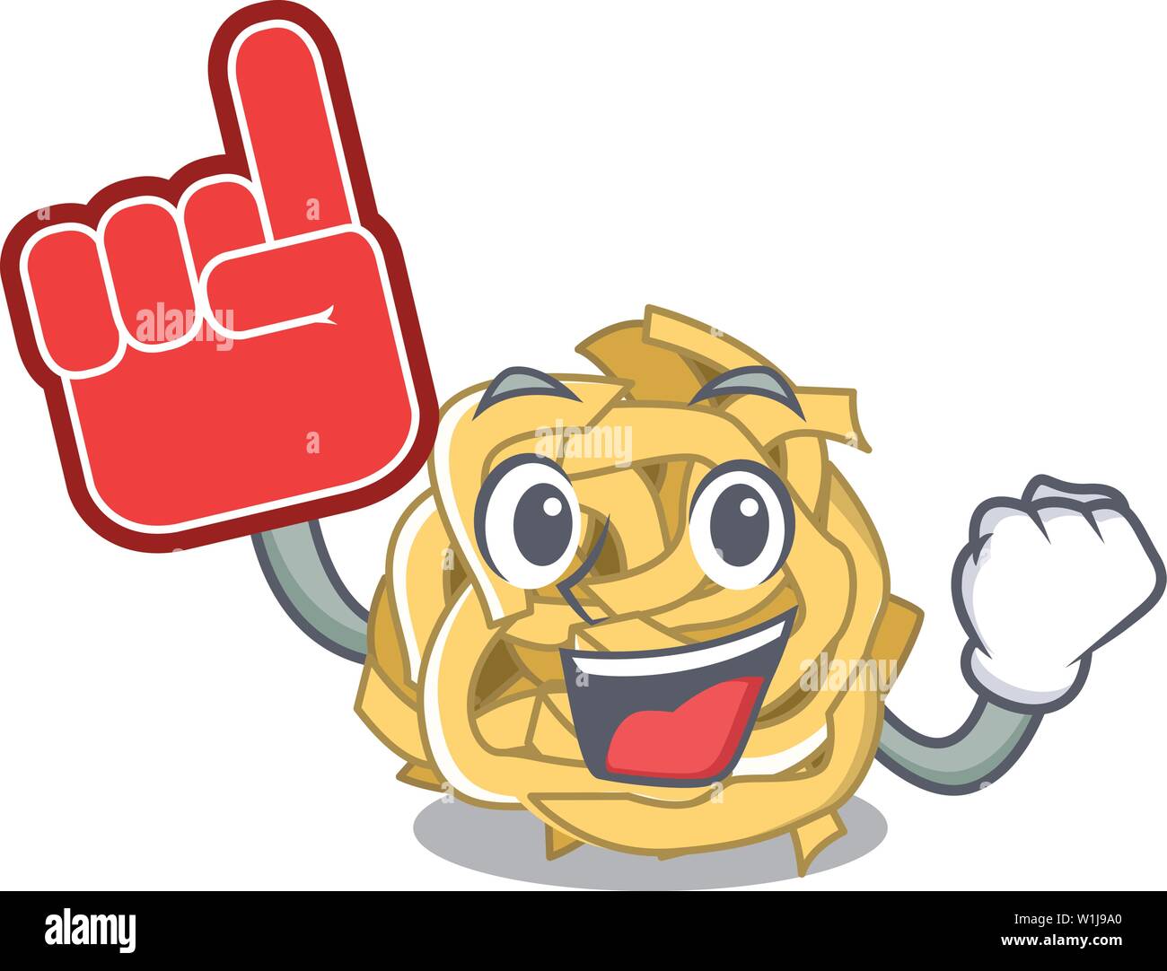 Foam finger fettuccine is put on cartoon board Stock Vector Image & Art ...