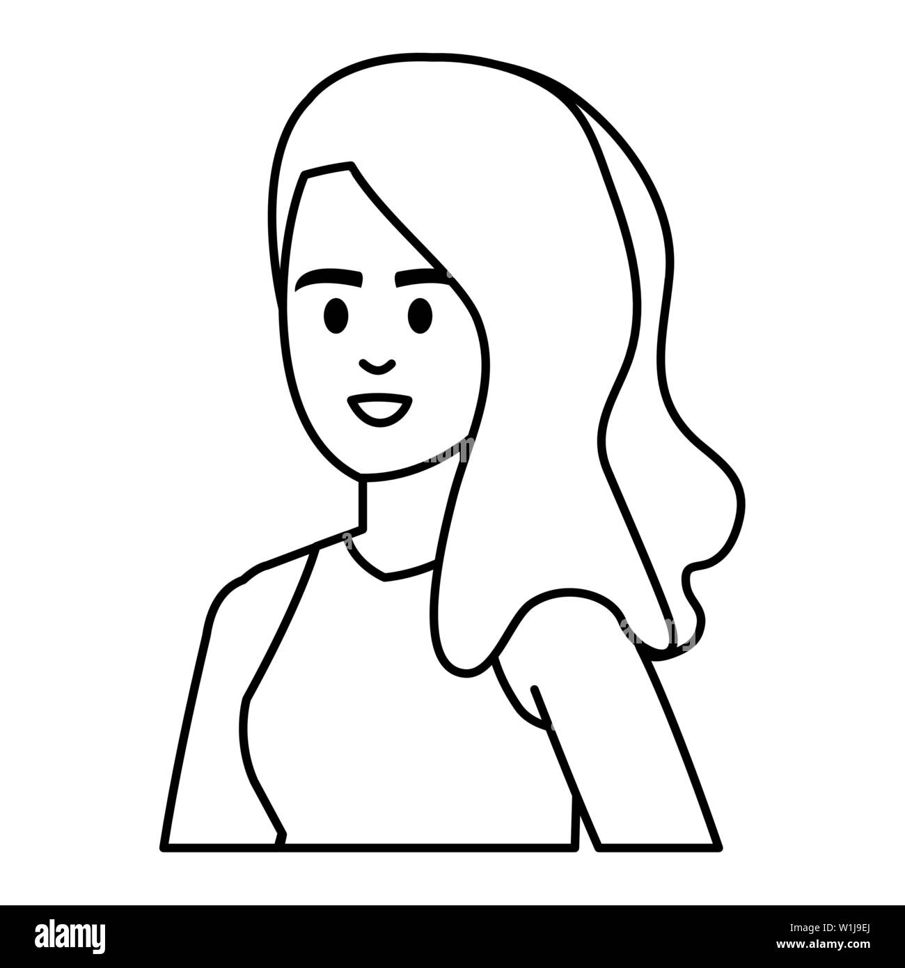 young woman female character icon Stock Vector Image & Art - Alamy