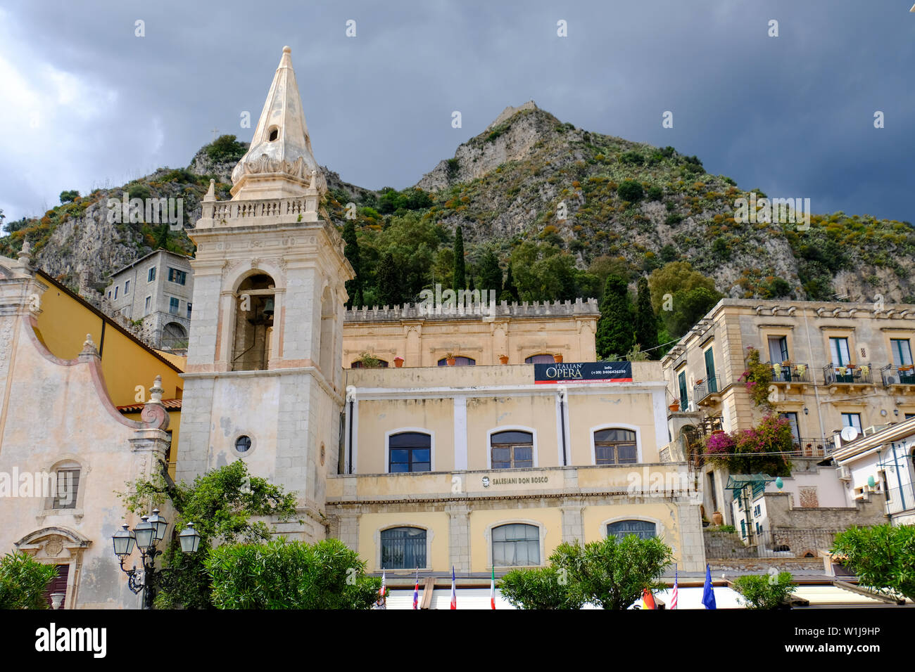Cityscape of Monte Tauro, Taormina, Sicily, Italy Stock Photo - Alamy