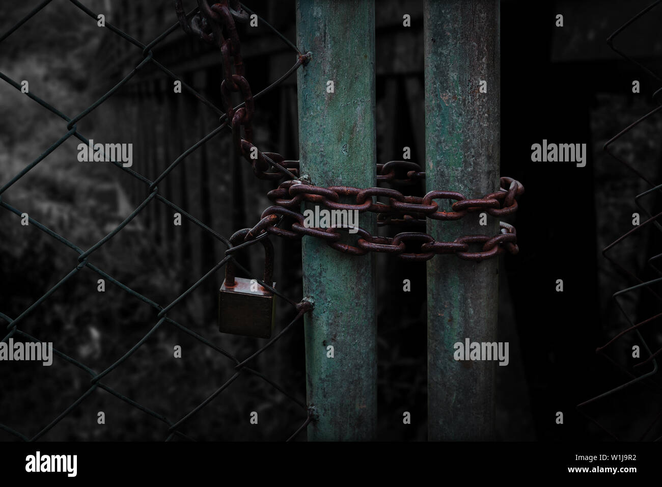 Old door lock Path to Darkness Stock Photo - Alamy