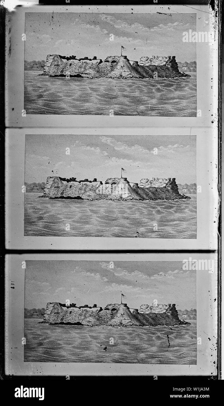 Sketch of Confederate fort. possibly Ft. Sumter or Ft. Morgan Stock ...