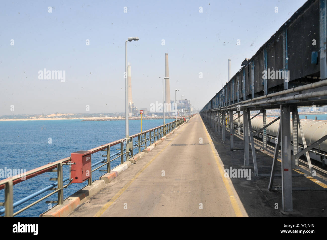 The wharf attached to the coal operated power plant. Hadera, Israel ...