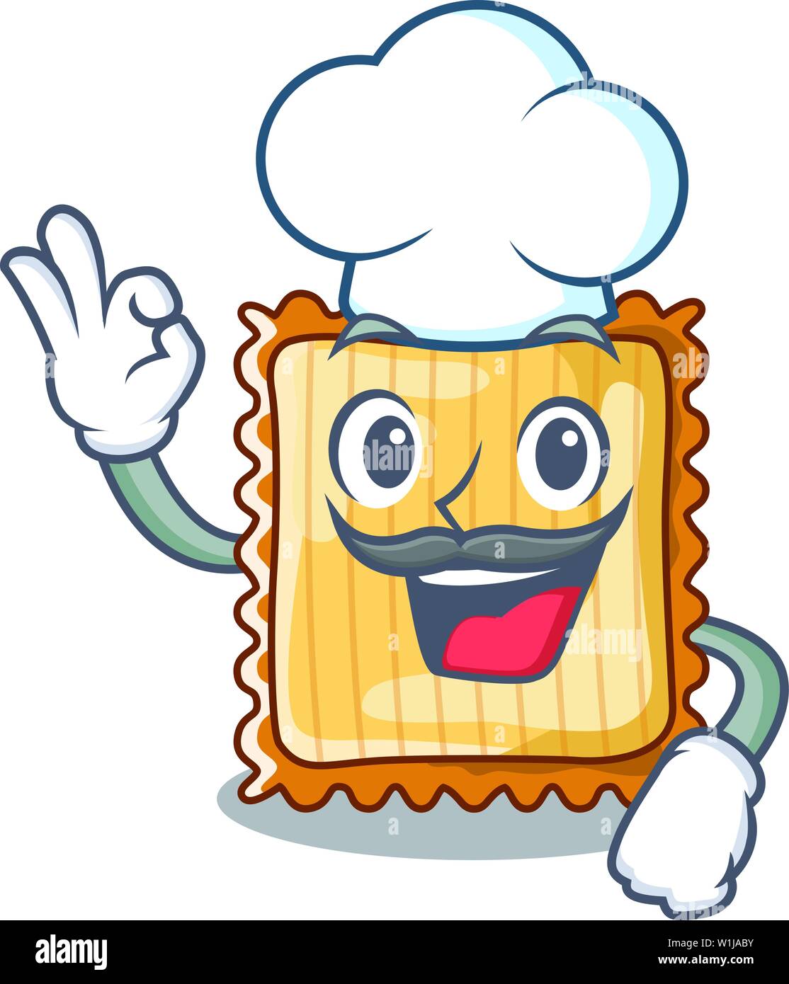 Chef lasagne isolated with in the cartoon Stock Vector Image & Art - Alamy