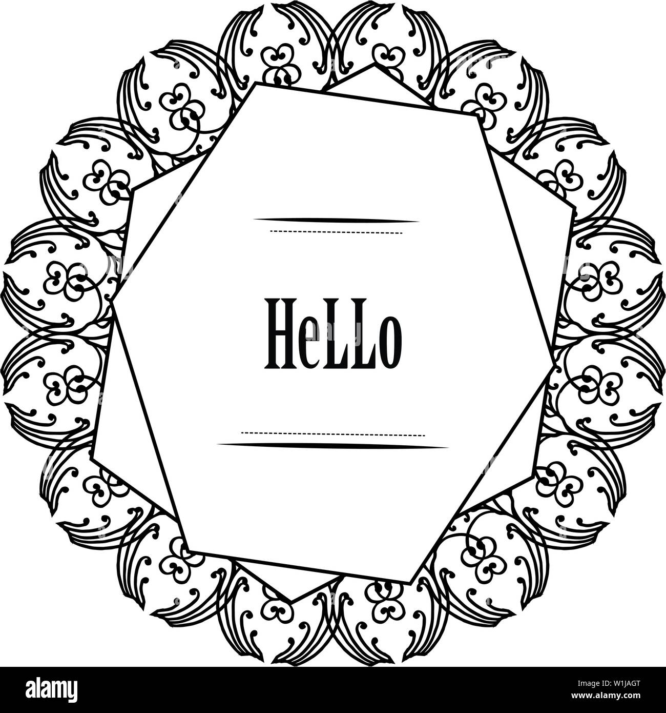 Vector illustration wallpaper wreath frame for decoration of poster ...