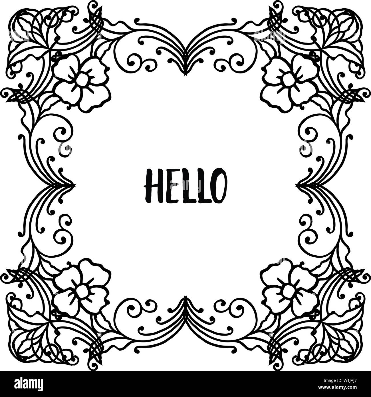 Vector illustration wallpaper wreath frame for decoration of poster ...