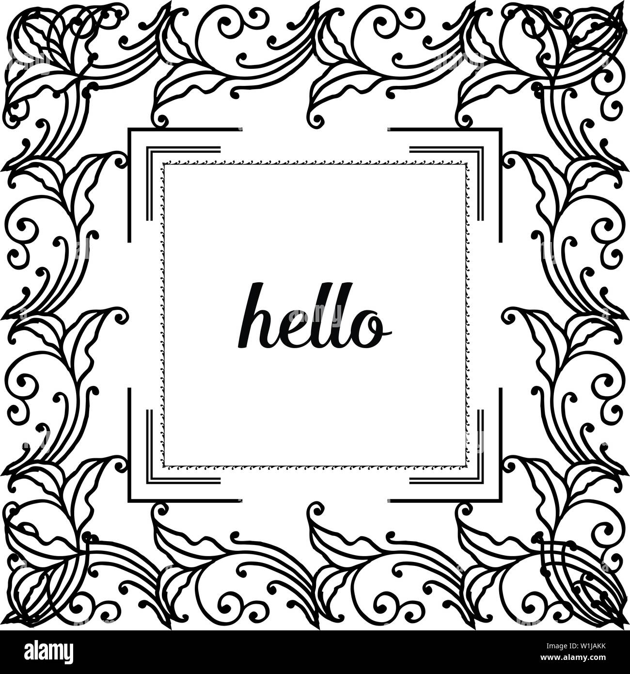 Vector illustration wallpaper wreath frame for decoration of poster ...