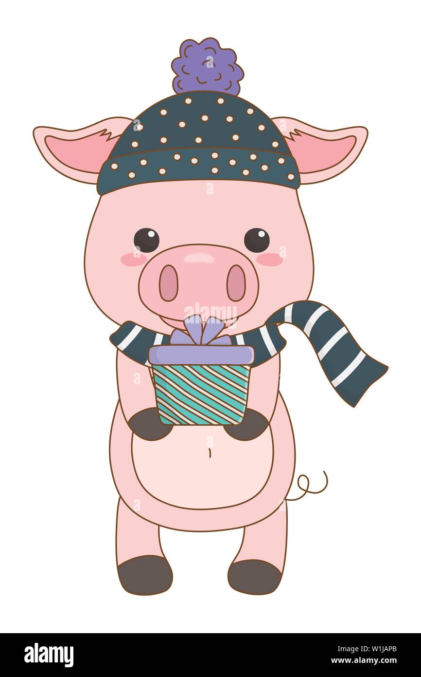 Pig cartoon design, Animal happy birthday celebration decoration and ...