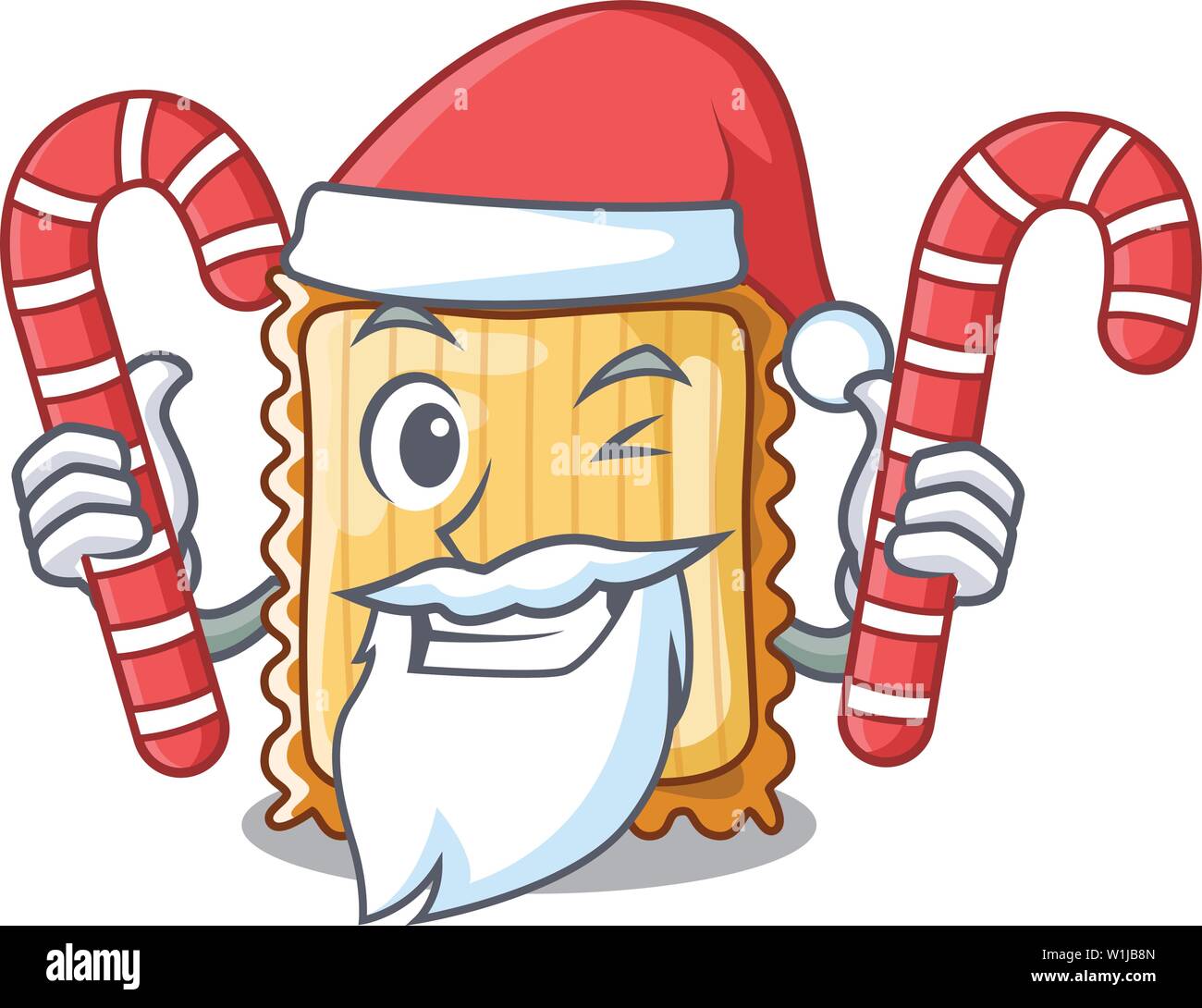 Santa with candy lasagna is served in cartoon plates Stock Vector Image ...