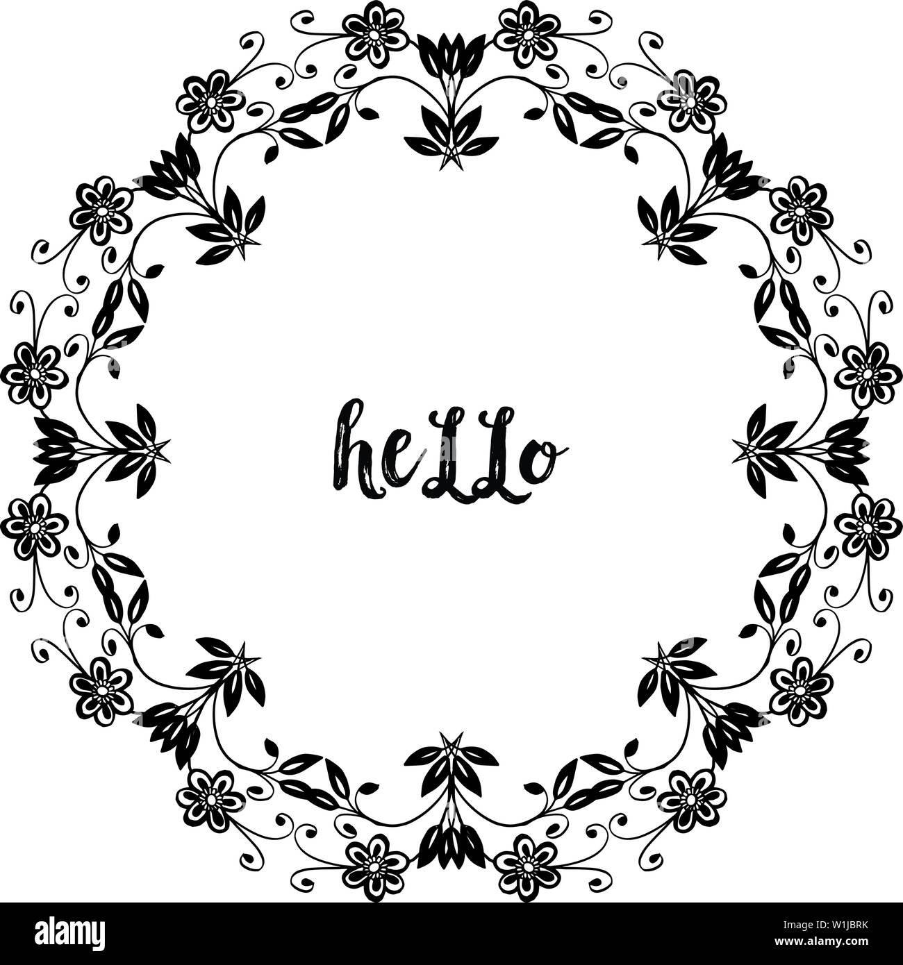 Vector illustration beautiful typography of flower frame for design ...