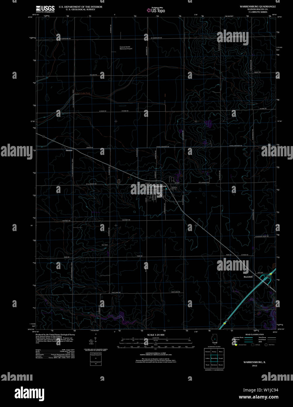 Map of warrensburg hi-res stock photography and images - Alamy