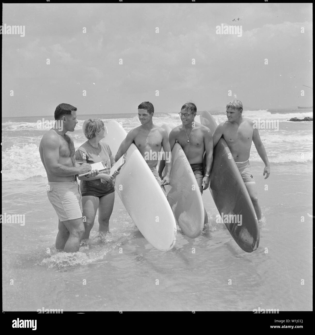 Surfing--Captain Rodney Bothelo, 1st Shore Party Battalion, and Miss ...