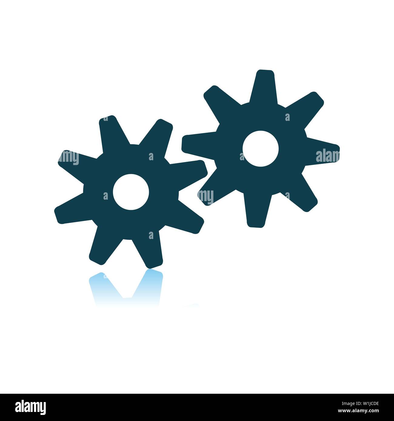 Gears Icon. Shadow Reflection Design. Vector Illustration Stock Vector ...