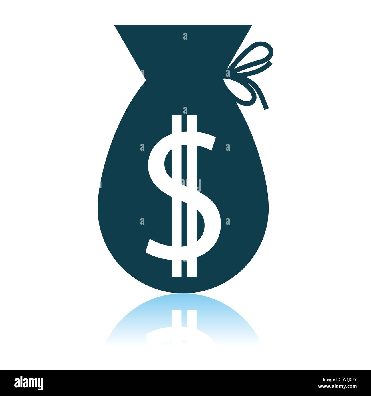 Money Bag Icon. Shadow Reflection Design. Vector Illustration Stock ...