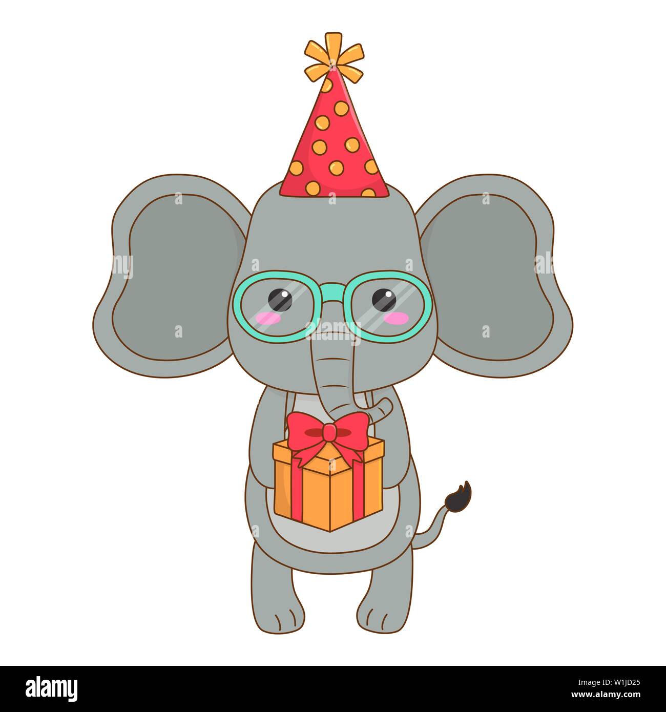 Elephant cartoon design, Animal happy birthday celebration decoration ...