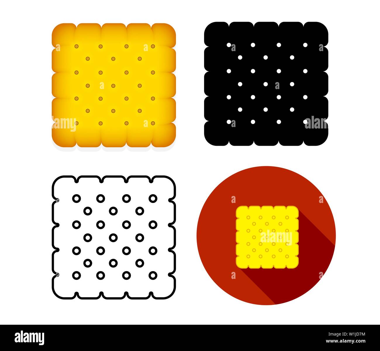 Yellow cracker biscuit icon isolated Cut Out Stock Images & Pictures ...