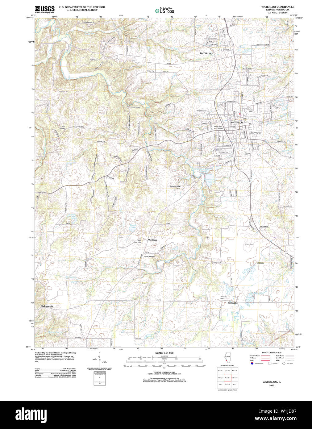 Map of waterloo Cut Out Stock Images & Pictures - Alamy