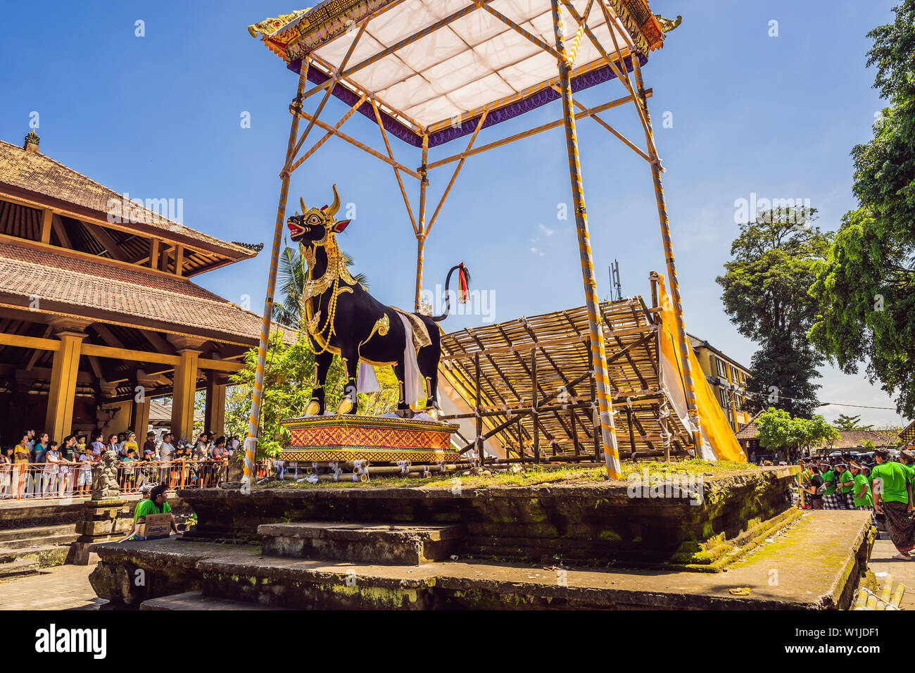 Ubud, Bali, Indonesia - April 22, 2019 : Royal cremation ceremony ...