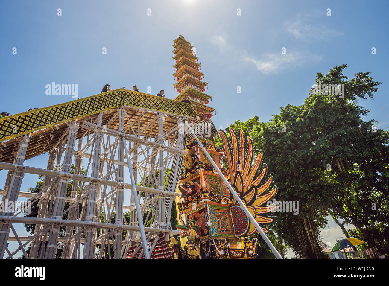 Ubud, Bali, Indonesia - April 22, 2019 : Royal cremation ceremony ...
