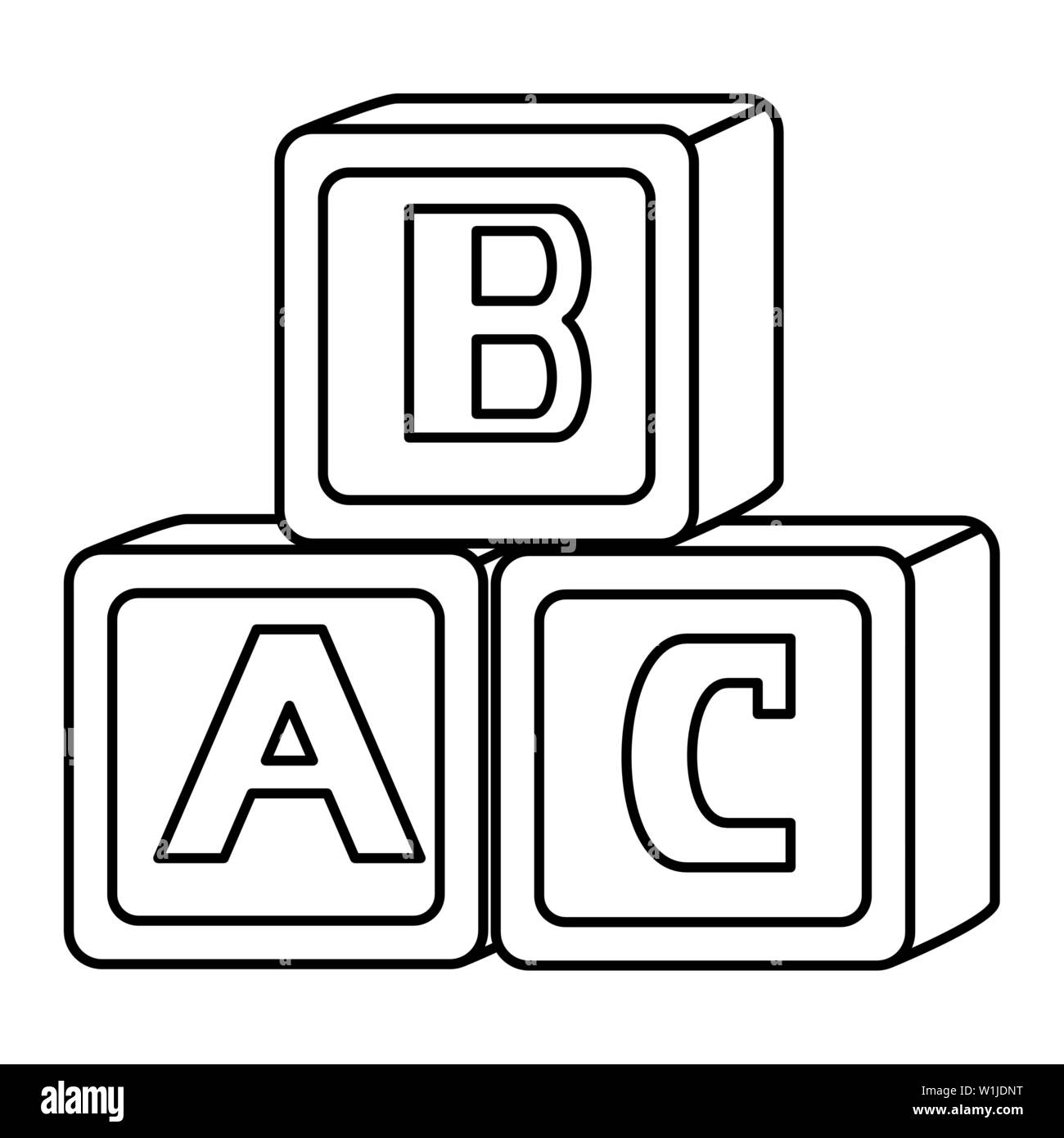alphabet blocks toys baby icons Stock Vector Image & Art - Alamy