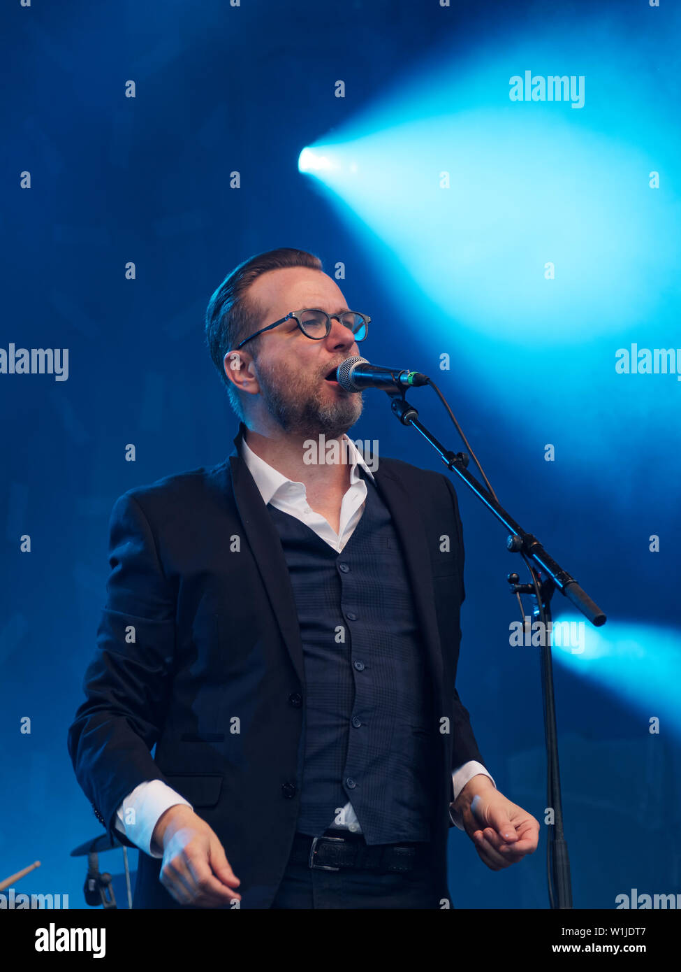 Montreal, Canada. Canadian singer-songwriter Luc De Larochelliere ...