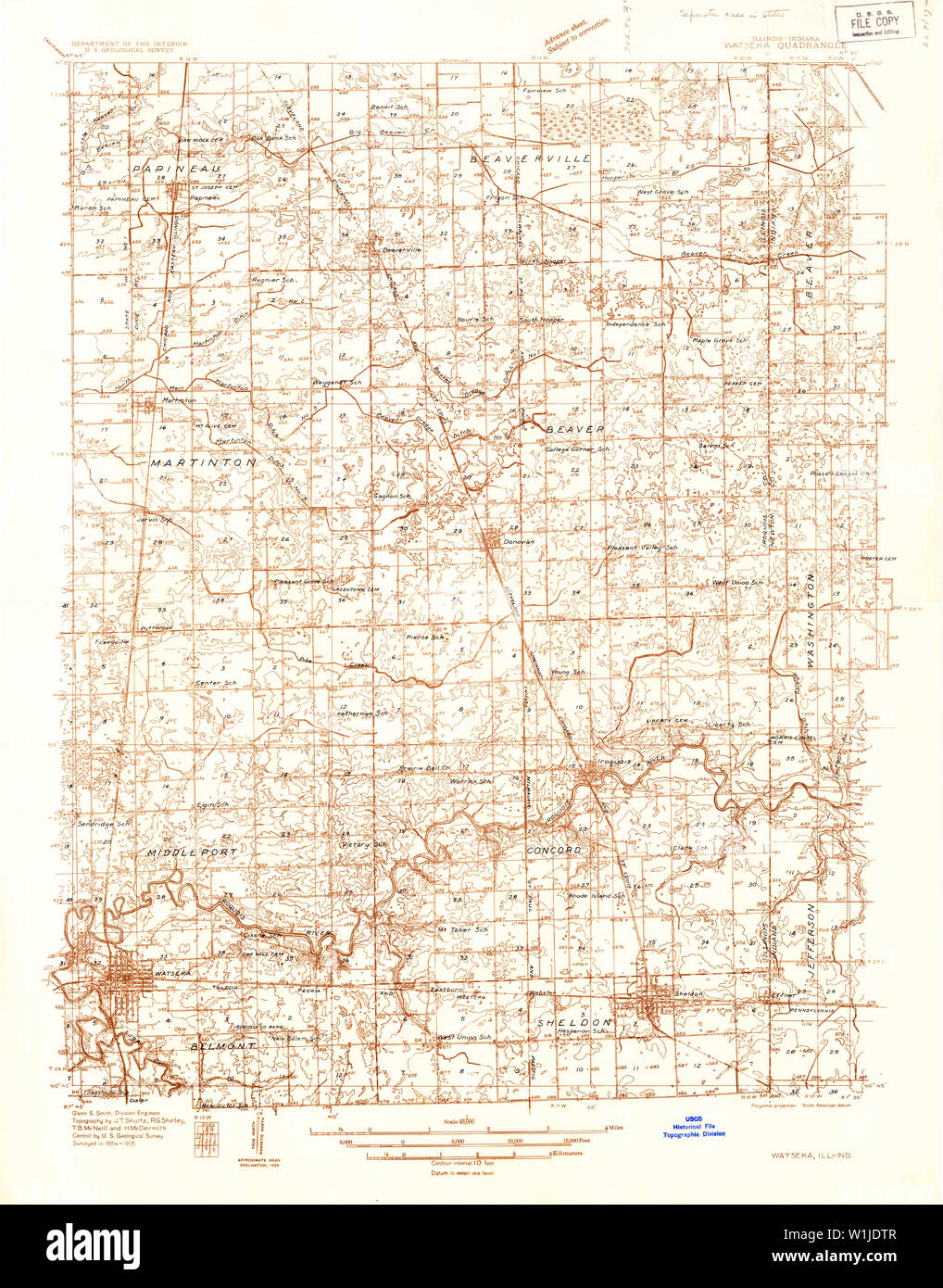 Map of watseka hi-res stock photography and images - Alamy