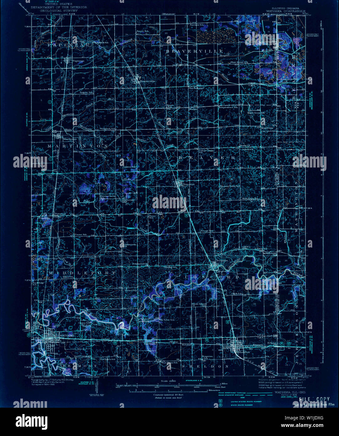 Watseka map hi-res stock photography and images - Alamy