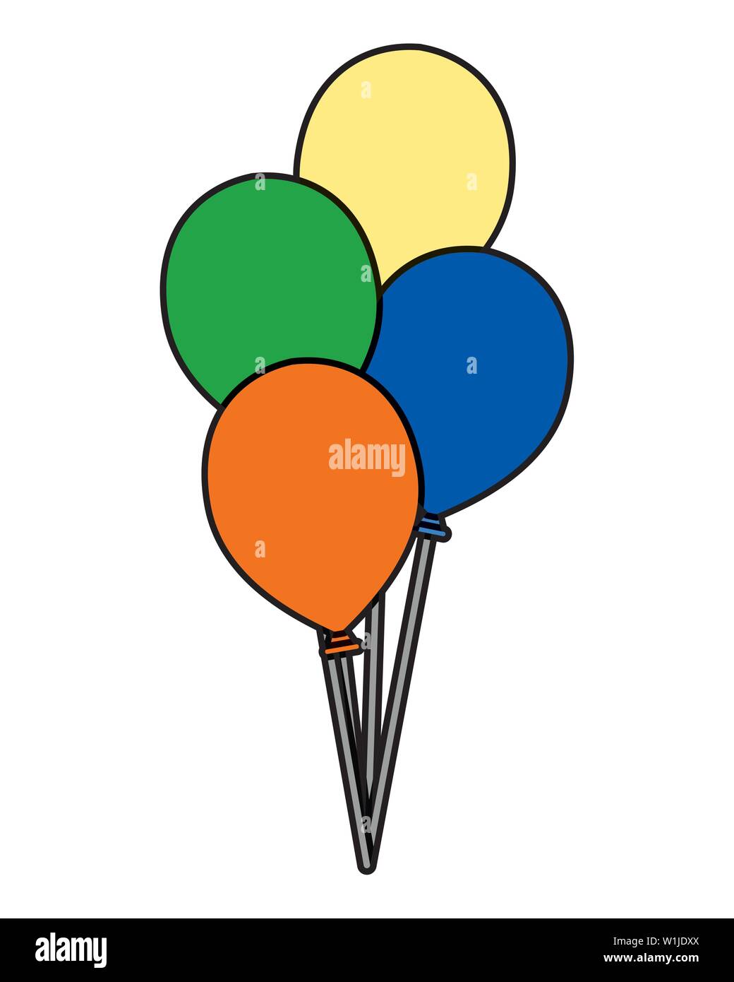 Balloons Helium Floating Decorative Icons Stock Vector Image And Art Alamy
